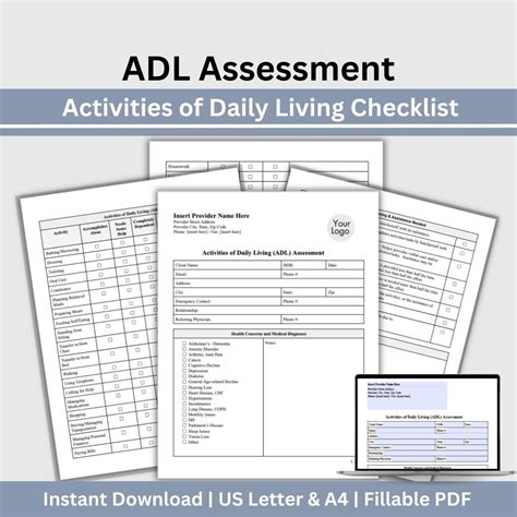 Adl Assessment Checklist Activities Of Daily Living Ot Home Care