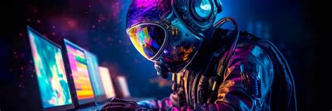 Premium Photo Programmer In A Spaceage Suit Symbolizing The Future Of