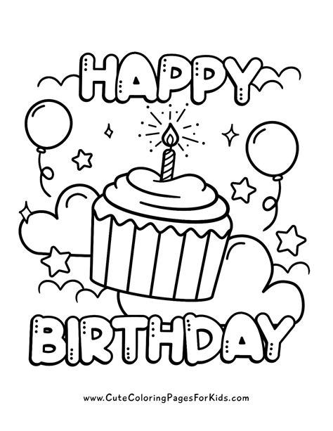 Free Printable Birthday Coloring Pages Artofit