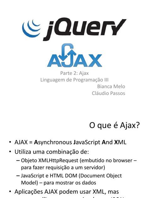 Utilizando Ajax Com Jquery Pdf Script Java Ajax Programação