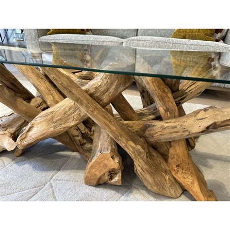 Root Rectangular Coffee Table With Glass Top Lee Longlands