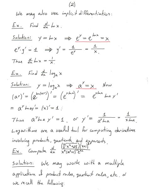 SOLUTION Calculus Chain Rule Implicit Differentiation Lecture Log And Inverse