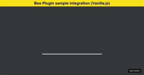 Bee Plugin Vanilla Codesandbox