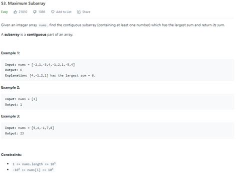 Leetcode 53 Maximum Subarray — Python Solution By Nicholas Wade Codex Medium