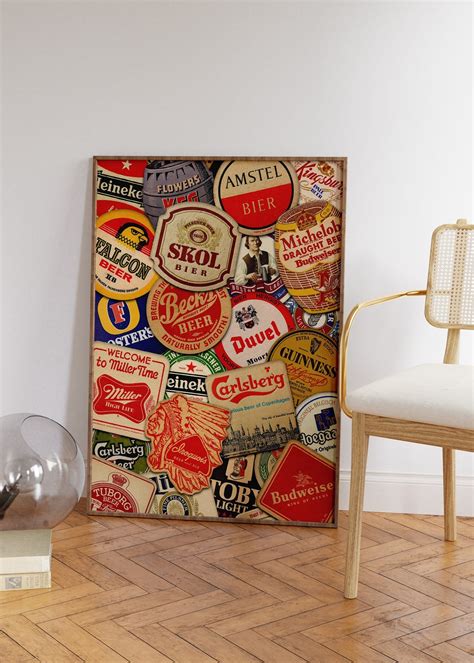 Types Of Vintage Beer Brands Poster Retro Brewery Art Print Beer Wall