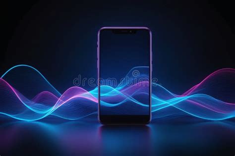 Modern Smart Mobile Phone With Waves Stock Illustration Illustration Of Radio Phone 310999592