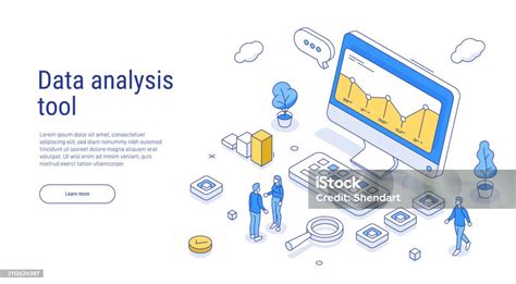 데이터 분석 도구 개요 등각 투영 개념 컴퓨터 화면의 그래프 또는 다이어그램 프로젝트에서 함께 작업하고 보고서 그래프 차트 및