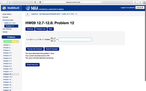 Webwork Logged In As Pdealmei
