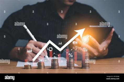 Interest Rate And Dividend Concept Businessman Is Calculating Income And Return On Investment