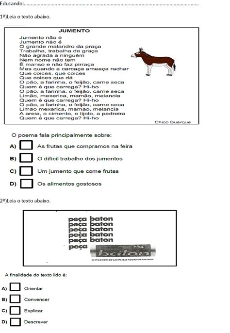 Simulado De Português 4 Ano Em Pdf Fdplearn
