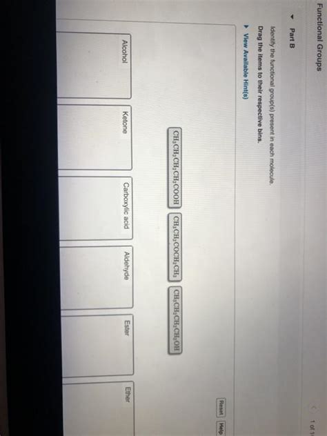 Solved Functional Groups 1 Of 10 Part A Classify Each Chegg Com
