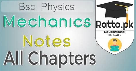 Bsc Mechanics Notes Pdf Bsc Physics Notes All Chapters Ratta Pk