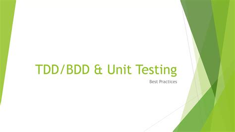 tdd best practices ppt