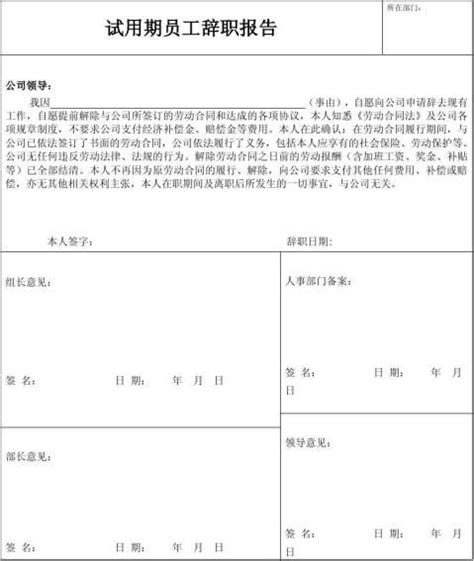 试用期辞职报告试用期辞职报告精选八篇 范文118