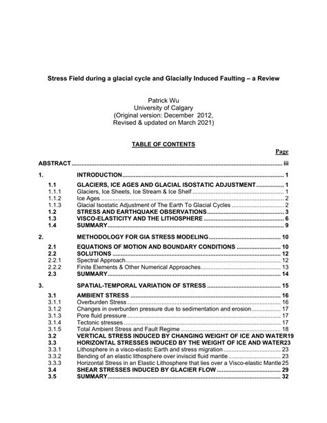Pdf Stress Field During A Glacial Cycle And Glacially Induced Faulting A Review