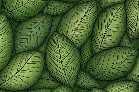 Premium Photo Textile Repeat Pattern Of Green Leaf