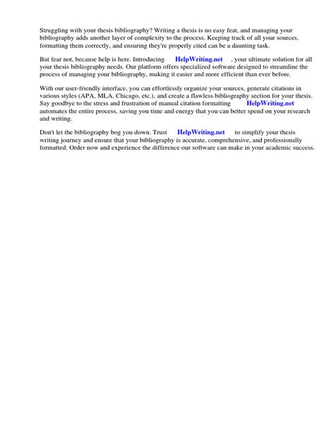 Thesis Bibliography Management Made Easy Pdf Bibliography World