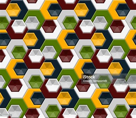 육각형과 삼각형 완벽 한 패턴입니다 벡터 기하학적 추상 배경 0명에 대한 스톡 벡터 아트 및 기타 이미지 0명 3차원 형태 갈색 Istock
