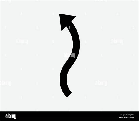 Wave Arrow Up Left Icon Wavy Bend Curve Curvy Curly Point Pointer Navigation Path Direction