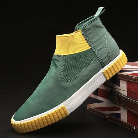 Men Casual Shoes Sneakers Breathable High Top Canvas Shoes Men