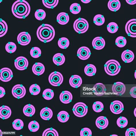 라인 솔라 시스템 아이콘 은 검은 배경에 원활한 패턴을 격리 행성은 별을 중심으로 회전합니다 벡터 0명에 대한 스톡 벡터 아트 및 기타 이미지 Istock