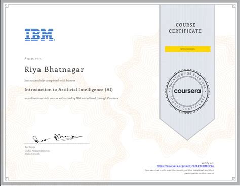 Riya Bhatnagar On Linkedin Certificate Coursera Ibm