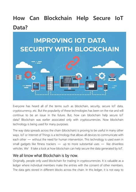 Securing Iot Data With Blockchain A New Age Innovation Pdf