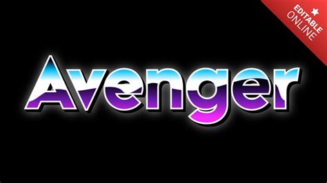 Avenger Arcade Text Effect Generator