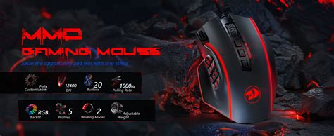 Redragon Gaming Mouse Mmo Mouse Gaming Up 12400 Dpi 19 Macro Programmable Buttons