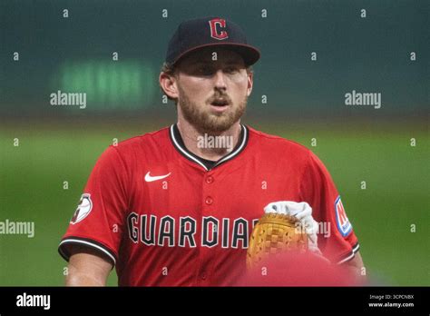 Cleveland Guardians Starting Pitcher Tanner Bibee Walks To The Dugout