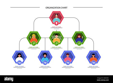 Flat Organizational Chart Infographic Vector Stock Vector Image Art Alamy
