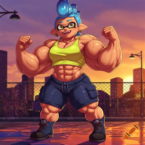 Muscular Splatoon Girl On Craiyon