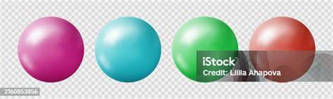 투명한 배경에 분홍색 파란색 녹색 및 빨간색 사실적인 3d 공 3차원 형태에 대한 스톡 벡터 아트 및 기타 이미지 3차원 형태 고무 구 Istock