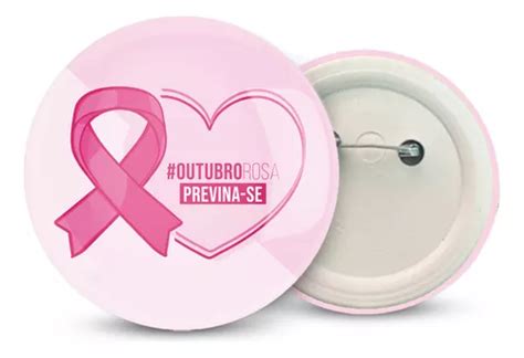 Botons Broche Outubro Rosa Personalizado 300 Un Tam 2 5cm Frete grátis