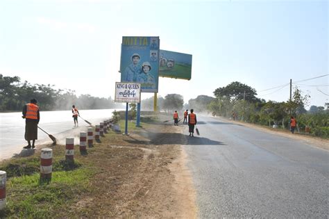 မြို့သန့်ရှင်းသာယာလှပရေး ကျောက်ဆည်မြို့၏ မြို့ဝင် မြို့ထွက်နေရာများနှင့် မြို့တွင်း လမ်းမကြီးအား