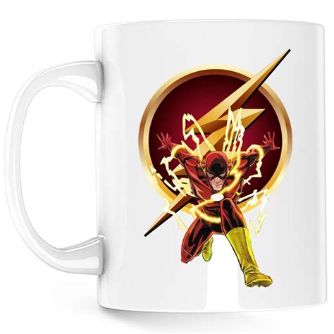 Чаша Flash Speed Lightning Struck Barry Allen Cosplay Logo Бял 330 мл