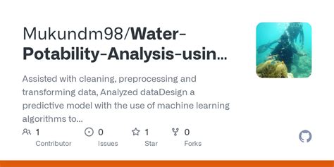 GitHub Mukundm98 Water Potability Analysis Using ML Python Assisted