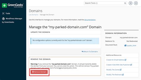 How To Remove Or Delete A Parked Alias Domain