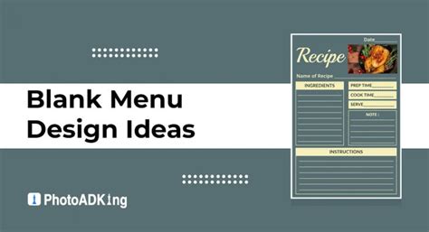 Blank Menu Design Ideas And Examples