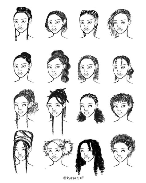 Pin By Moka On Afro Inspiration Afro Hair Drawing How To Draw Hair