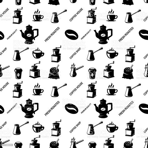 커피 디자인 요소와 원활한 패턴 포스터 전단지 카드 배너 벡터 일러스트레이션 검은색에 대한 스톡 벡터 아트 및 기타 이미지 검은색 고풍스런 낙서 드로잉 Istock