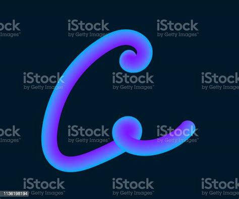 편지 C 서 예 벡터 일러스트 레이 션의 3d 벡터 튜브입니다 3차원 형태에 대한 스톡 벡터 아트 및 기타 이미지 3차원 형태 그라데이션 대문자 Istock
