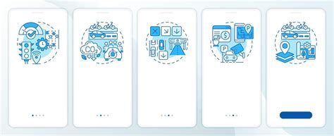 Benefits Of Traffic Management Blue Onboarding Mobile App Screen Walkthrough 5 Steps Editable