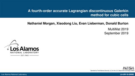 Pdf A Fourth Order Accurate Lagrangian Discontinuous Galerkin Method For Cubic Cells