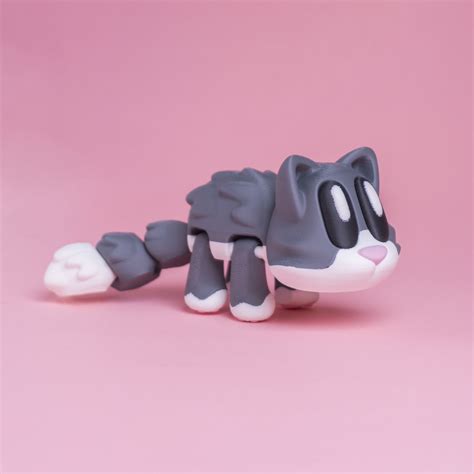 Stl File Blob Cat Articulated Flexi Fidget Toy 🐱 3mf ・3d Printing Model To Download・cults