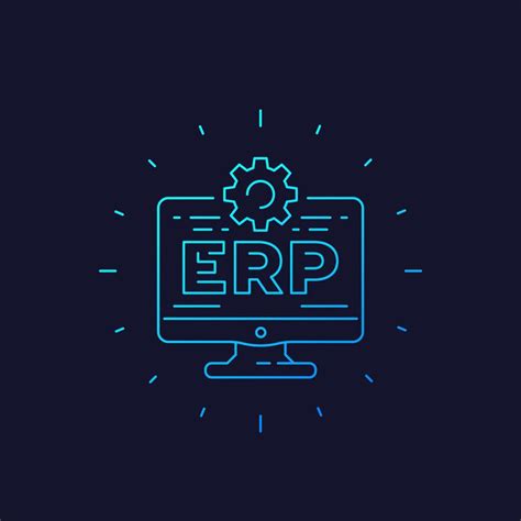 ERP Software Icon Linear Style Vector Vector Art At Vecteezy