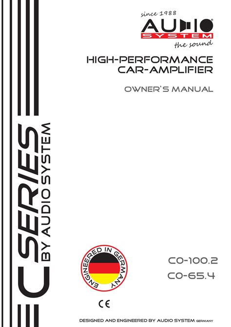 AUDIO SYSTEM C SERIES OWNER S MANUAL Pdf Download ManualsLib