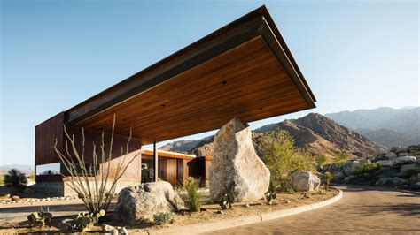 Cantilevered Roof Extends From Palm Springs Guardhouse By Studio AR D