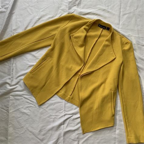 New York And Company Womens Yellow Tailored Jackets Depop