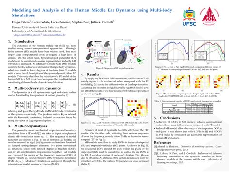 Pdf Modeling And Analysis Of The Human Middle Ear Dynamics Using Multi Body Simulations